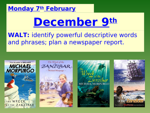 Wreck of the Zanzibar by Michael Morpurgo ~ Complete Scheme of Work in ...