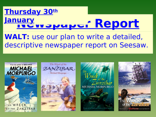 Wreck of the Zanzibar by Michael Morpurgo ~ Complete Scheme of Work in ...