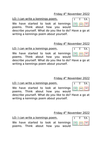 Year 1 Kennings Poetry Unit | Teaching Resources