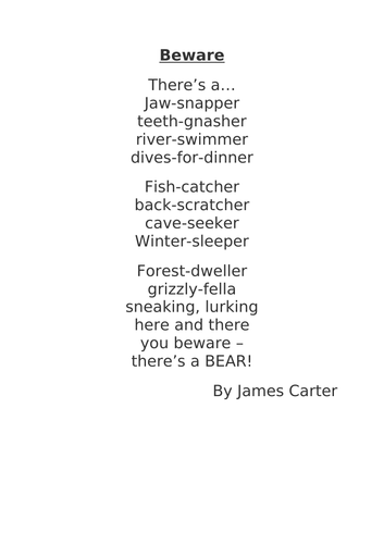Year 1 Kennings Poetry Unit | Teaching Resources