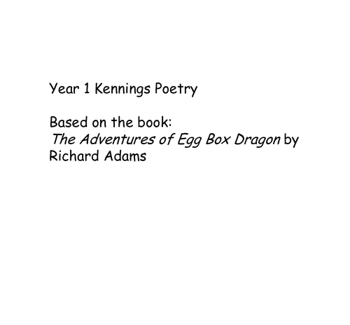 Year 1 Kennings Poetry Unit | Teaching Resources