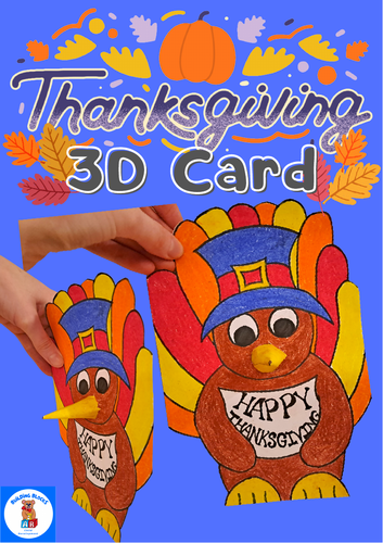 MAKE A 3D THANKSGIVING CARD STEP-BY-STEP template Arts and Crafts PDF ...
