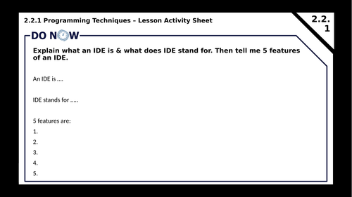 OCR ALevel Computer Science 2.2.1 Lessons | Teaching Resources