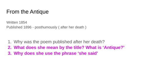 A Level-Complete Christina Rossetti SOW | Teaching Resources