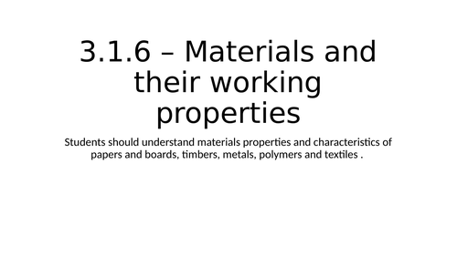 3.1.6 Materials and their working properties + test | Teaching Resources