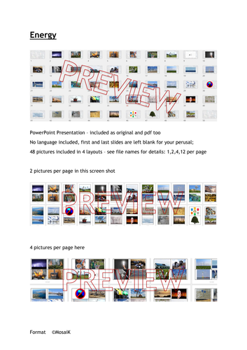 Energy Picture Cards Photos Exploring | Teaching Resources