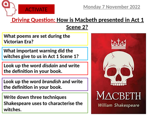 Macbeth Act 1 | Teaching Resources