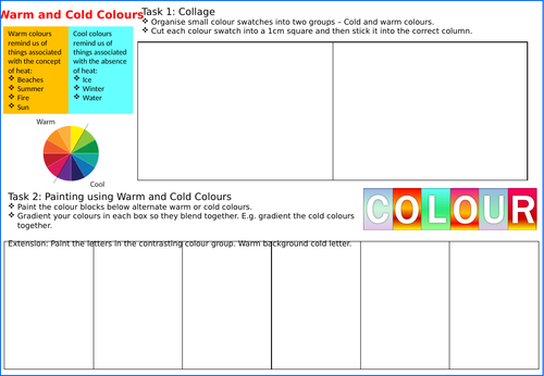 Colour - Art Warm and Cold Colours | Teaching Resources