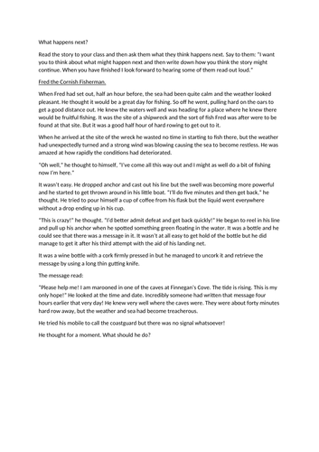 Trapped in a cave - continue the story | Teaching Resources