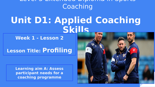 Unit D1 - Applied Coaching Skills, L3 Ext Dip Sport Coaching | Teaching Resources
