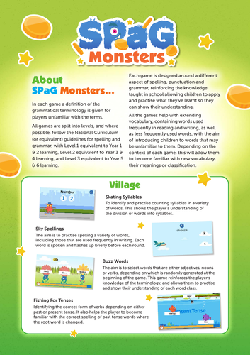 SPaG Monsters Games Guide | Teaching Resources
