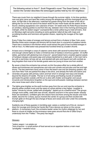 AQA Language Paper 1 'The Great Gatsby' Practice | Teaching Resources