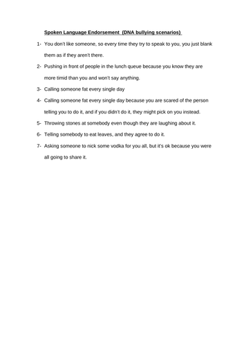 AQA Spoken Language Endorsement DNA Bullying Lesson | Teaching Resources