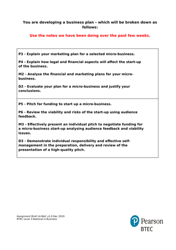 BTEC L3 Business - Unit 19 - Assignment Templates: Pitching for New ... BTEC L3 Business - Unit 19 - Assignment Templates: Pitching for New ...
