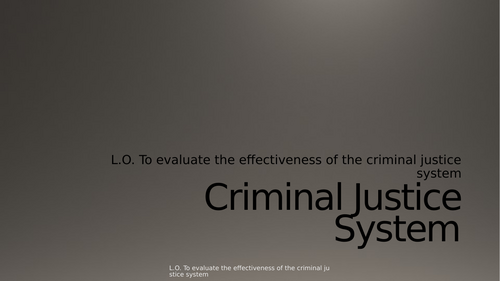 A-Level Law: Criminal Justice System Lesson: Eduqas | Teaching Resources