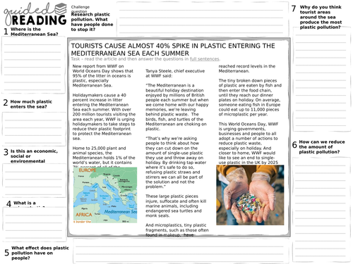 Guided reading and vocabulary activities- Tourism | Teaching Resources
