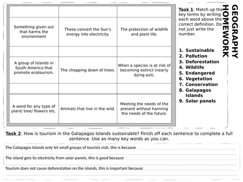 Guided reading and vocabulary activities- Tourism | Teaching Resources