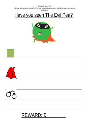 Supertato Reception Writing Lesson | Teaching Resources