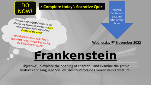Frankenstein - Chapter 5 lesson | Teaching Resources