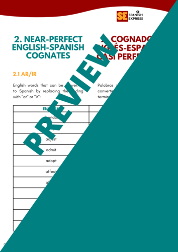 English - Spanish cognates workbook with activities for the classroom ...
