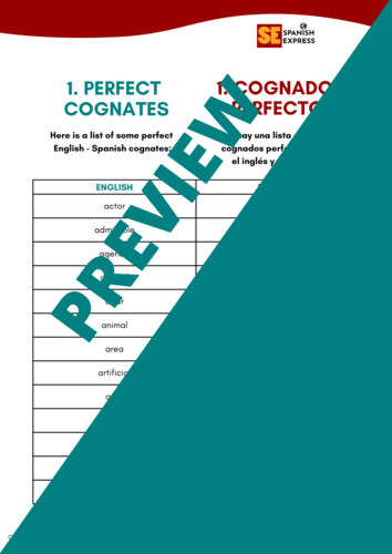 English - Spanish cognates workbook with activities for the classroom ...