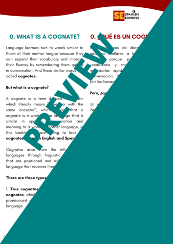 English - Spanish cognates workbook with activities for the classroom ...