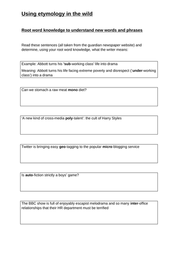 Etymology Bundle: Improve literacy with word origins | Teaching Resources