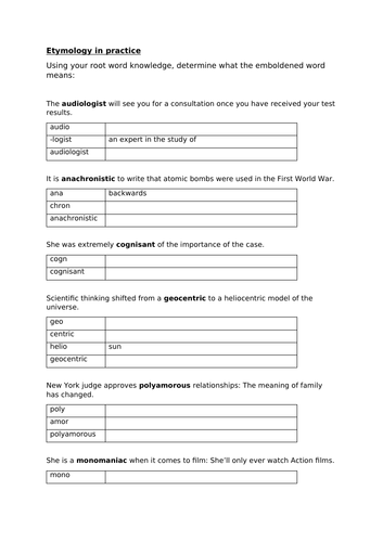 Etymology Bundle: Improve literacy with word origins | Teaching Resources