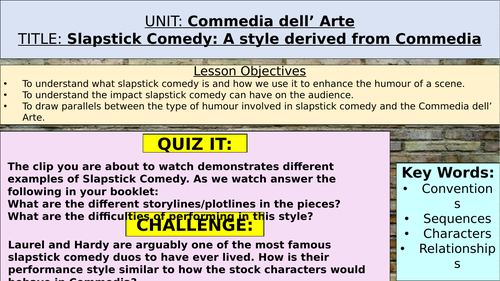 Commedia dell'arte SoW | Teaching Resources