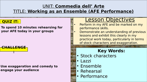 Commedia dell'arte SoW | Teaching Resources