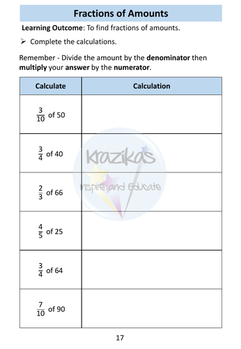Fractions Workbook - Functional Skills Maths - Entry Level 3 | Teaching ...