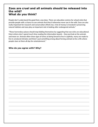 The Ultimate Discussion Pack-Are Zoos Cruel? | Teaching Resources