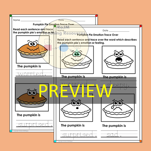 Pumpkin Pie Faces Emotions Feelings Worksheets Activities Thanksgiving ...