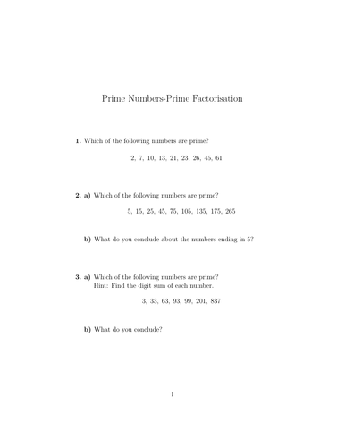 Prime Numbers-Prime Factorisation Questions (with answers) | Teaching ...