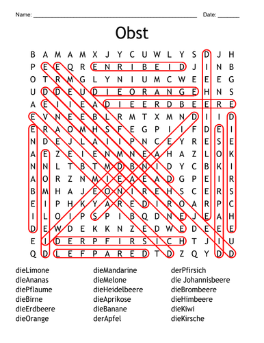 Obst - Fruit -German Puzzle Activities | Teaching Resources