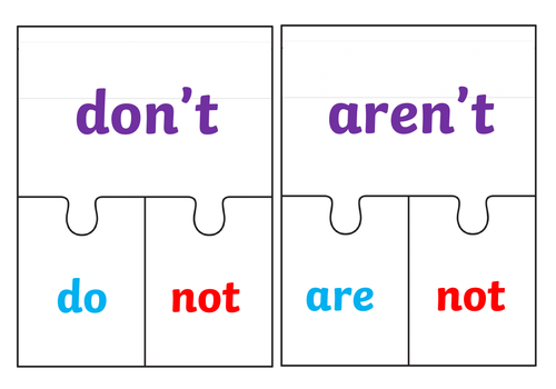 Compound and Contraction Word Jigsaws | Teaching Resources