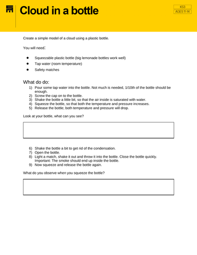 UNBOXED Learning - SEE MONSTER: Cloud in a bottle Ages 11-14 | Teaching ...