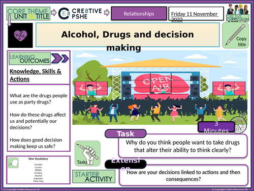 KS5 Drugs Alcohol PSHE | Teaching Resources