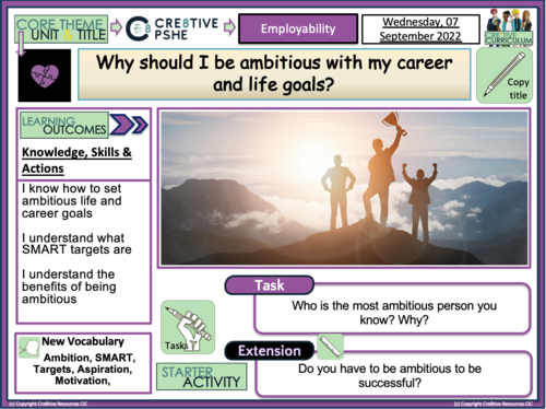 Ambition Life Goals Careers | Teaching Resources