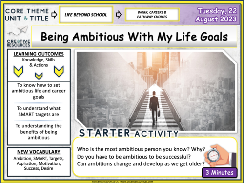 Ambition Life Goals Careers | Teaching Resources