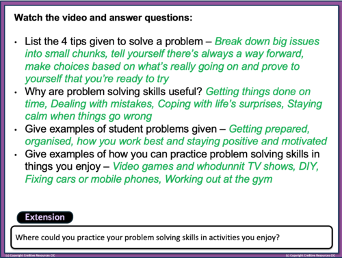 Problem Solving Skills | Teaching Resources