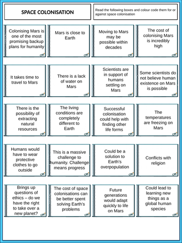 Space Colonisation | Teaching Resources