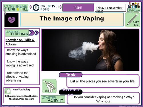 Vaping - PSHE lesson | Teaching Resources
