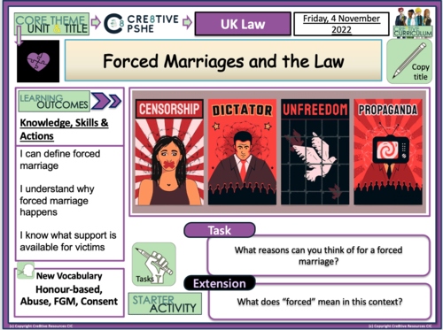 Forced Marriage & the Law | Teaching Resources