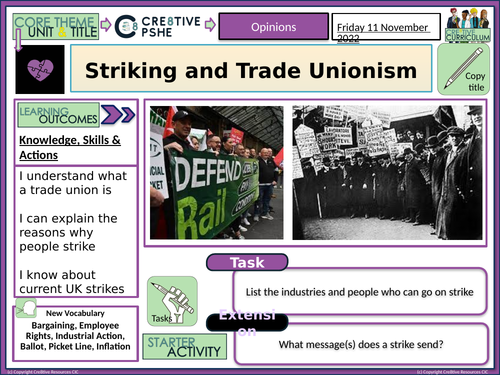 Striking and Trade unionism | Teaching Resources