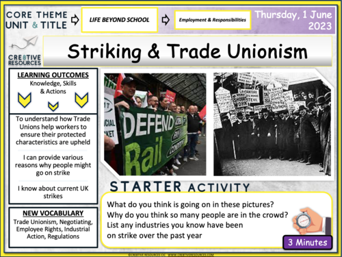 Striking and Trade unionism | Teaching Resources