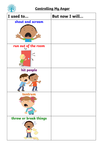 Controlling My Anger Worksheet | Teaching Resources