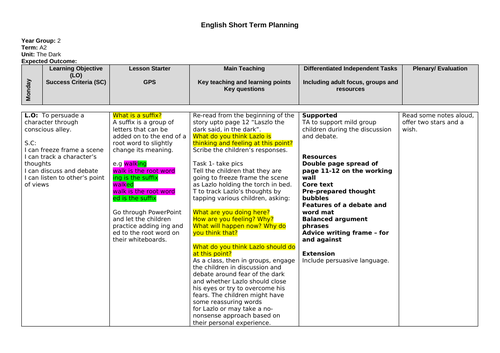The Dark by Lemony Snicket Planning Year 2 Year 3 | Teaching Resources