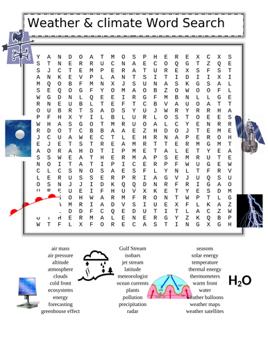Weather and Climate Word Search PLUS Clouds Word Search (2 Puzzles ...