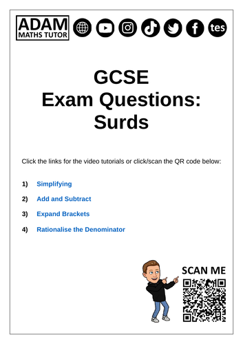 GCSE Surds Worksheets, Exam Questions & Solutions | Teaching Resources